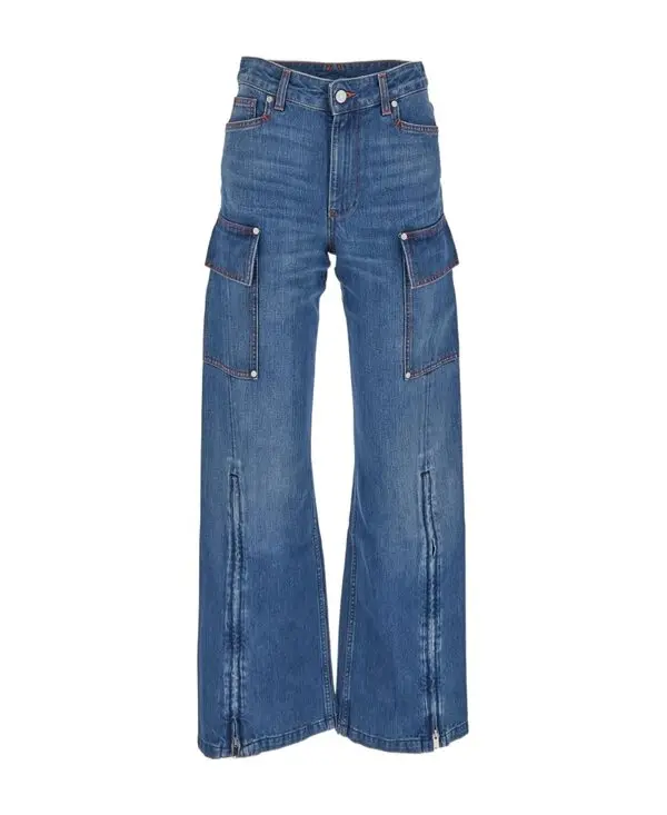 Stella McCartney Wide Leg Jeans With Cargo Pockets