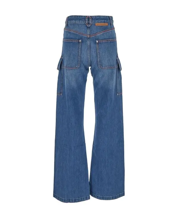 Stella McCartney Wide Leg Jeans With Cargo Pockets