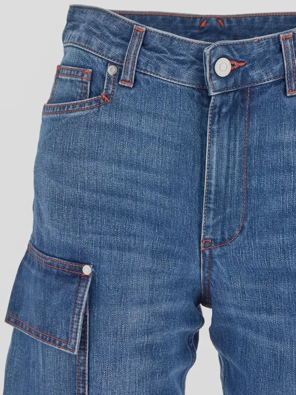 Stella McCartney Wide Leg Jeans With Cargo Pockets
