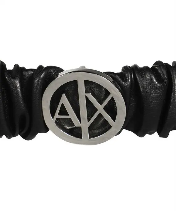 Armani Exchange Ruched Belt With Metal Logo