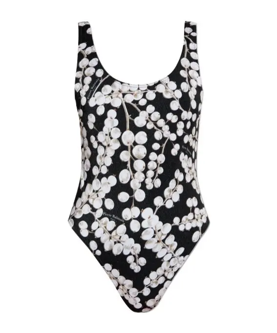 Balmain Graphic Print One-piece Swimsuit - Black