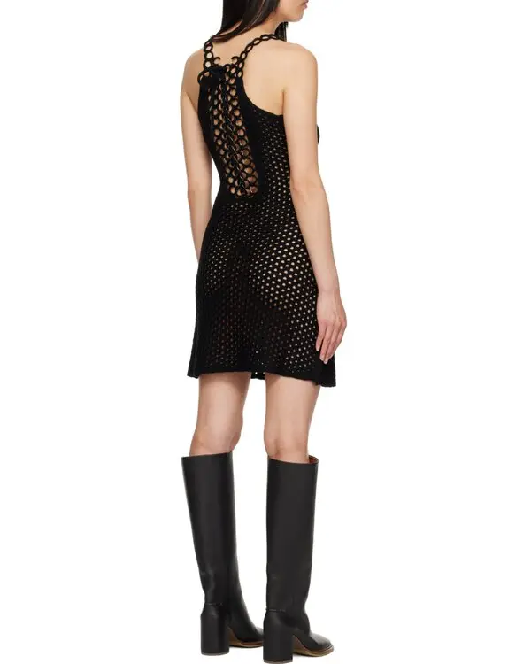 Chloé Crochet Sleeveless Mini Dress - Black