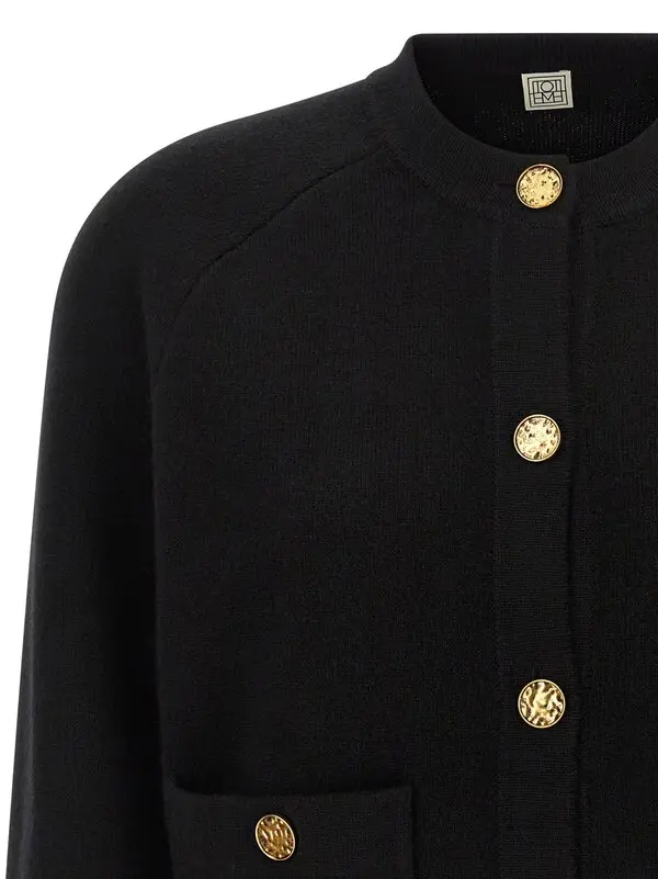 TOTEME Buttoned Knitted Cardigan - Black