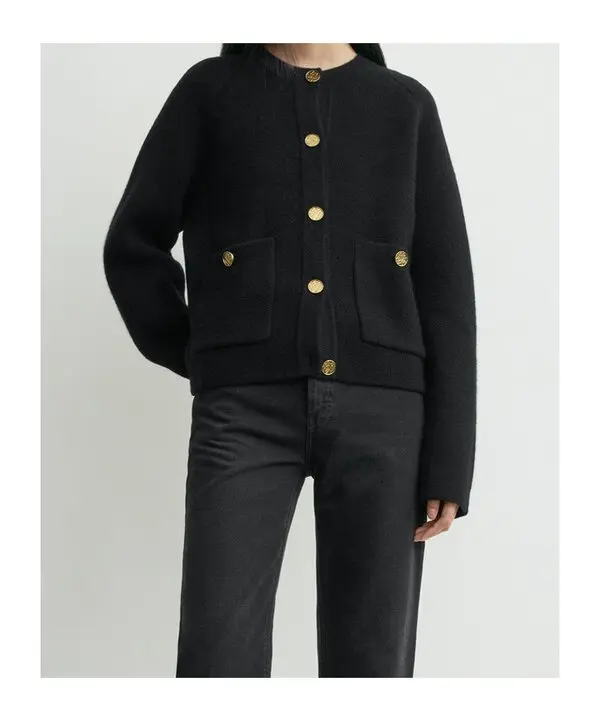 TOTEME Buttoned Knitted Cardigan - Black