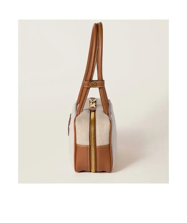 Miu Miu Beau Zipped Tote Bag - Beige/brandy