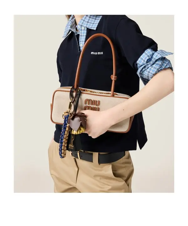 Miu Miu Beau Zipped Tote Bag - Beige/brandy