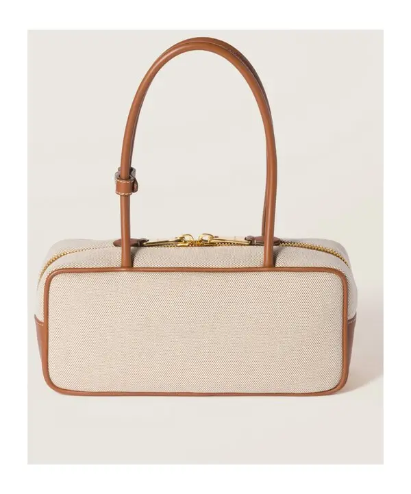 Miu Miu Beau Zipped Tote Bag - Beige/brandy