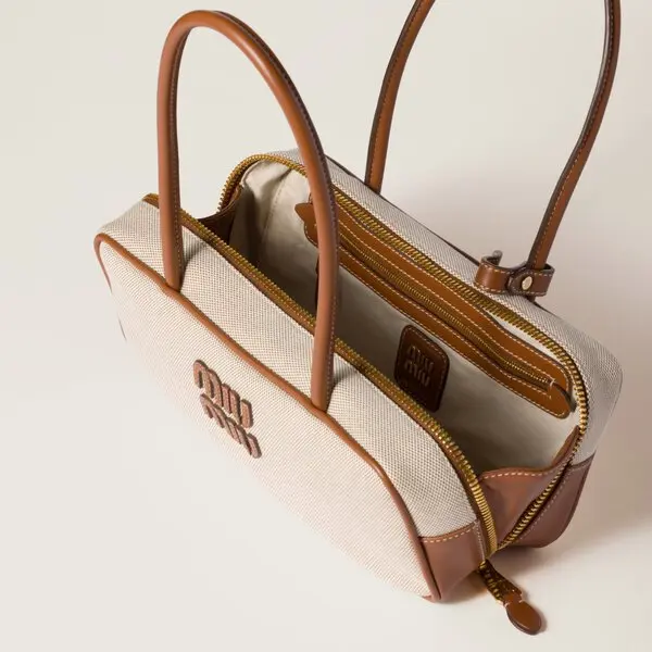 Miu Miu Beau Zipped Tote Bag - Beige/brandy