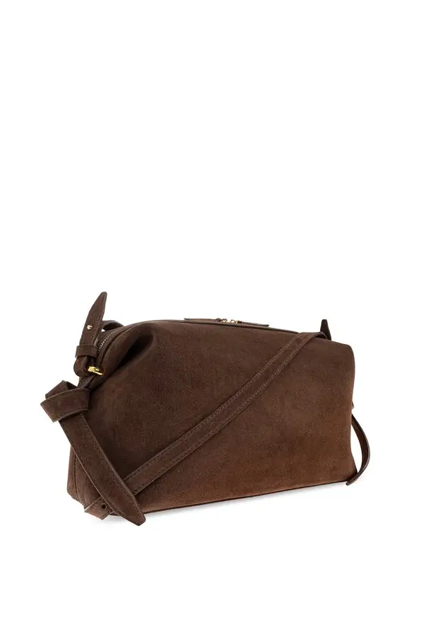 Yuzefi Brioche Knotted Suede Shoulder Bag