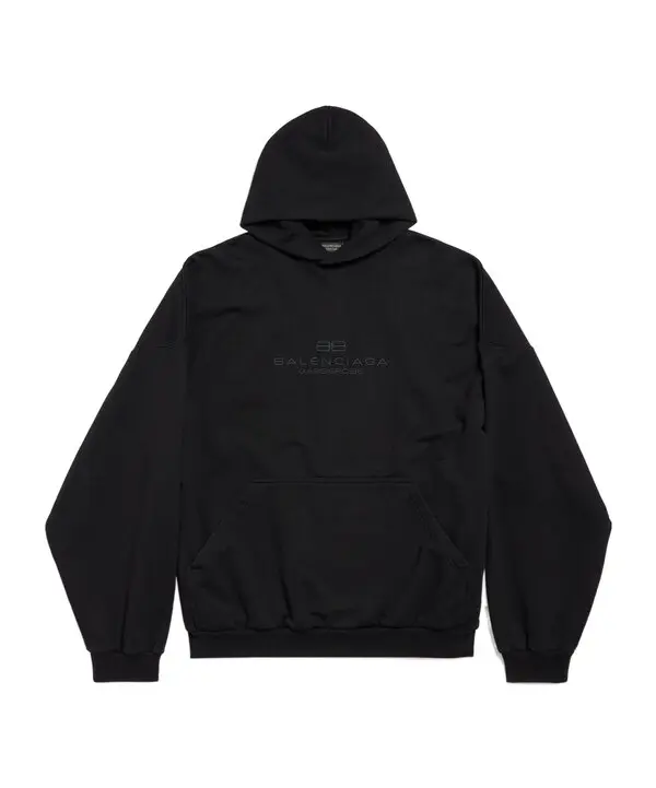 Balenciaga Bb Garderobe Embroidered Hoodie - Black