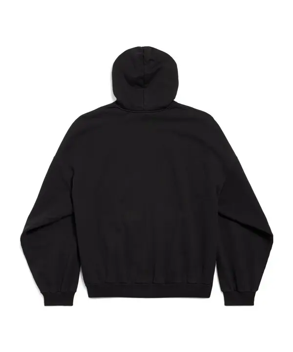 Balenciaga Bb Garderobe Embroidered Hoodie - Black