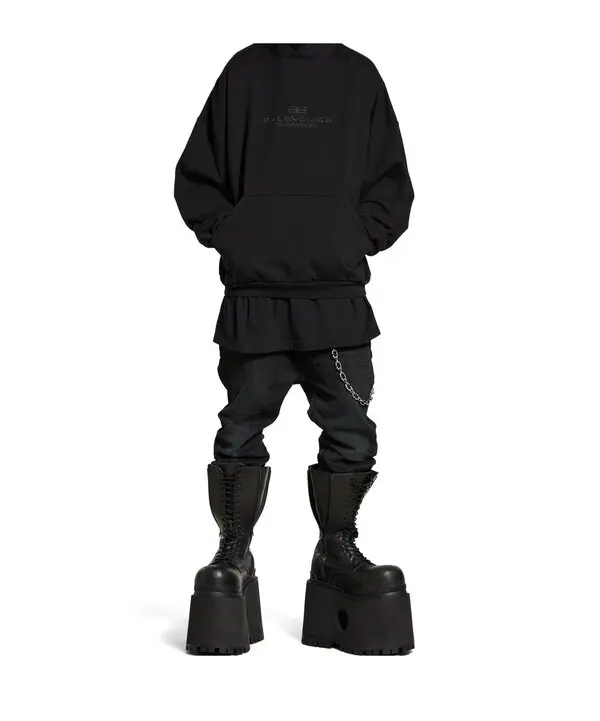 Balenciaga Bb Garderobe Embroidered Hoodie - Black