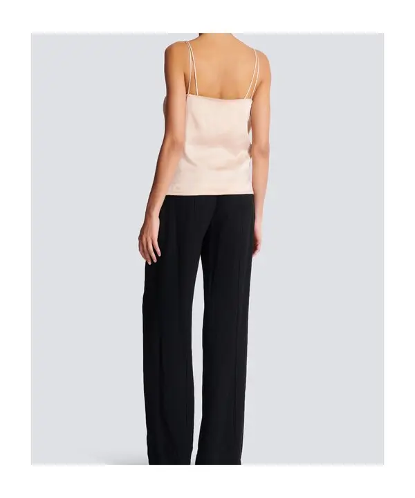 Balmain Strappy Satin Bustier Top - Beige