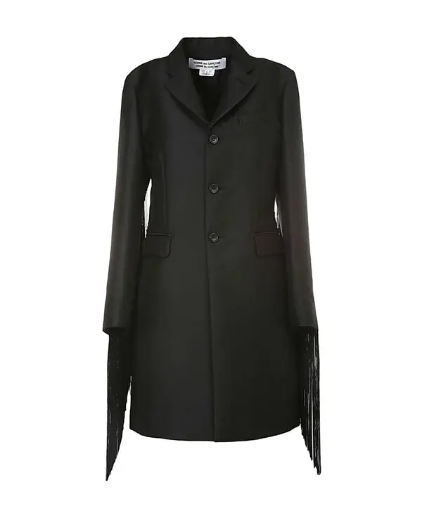 Comme Des Garçons Single Breasted Suit Coat With Tassel Sleeves