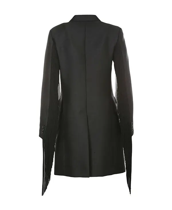 Comme Des Garçons Single Breasted Suit Coat With Tassel Sleeves