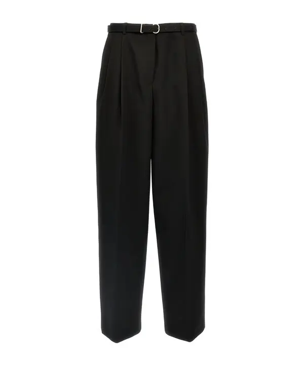 JIL SANDER Belted Tailored Trousers - Black