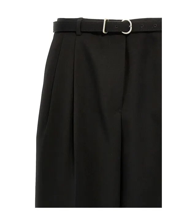 JIL SANDER Belted Tailored Trousers - Black