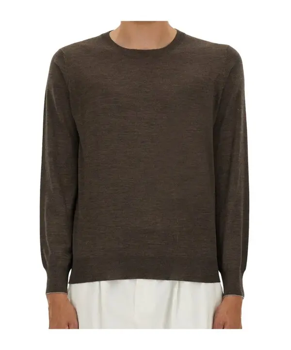 Brunello Cucinelli Crew Neck Long Sleeve Sweater - Black