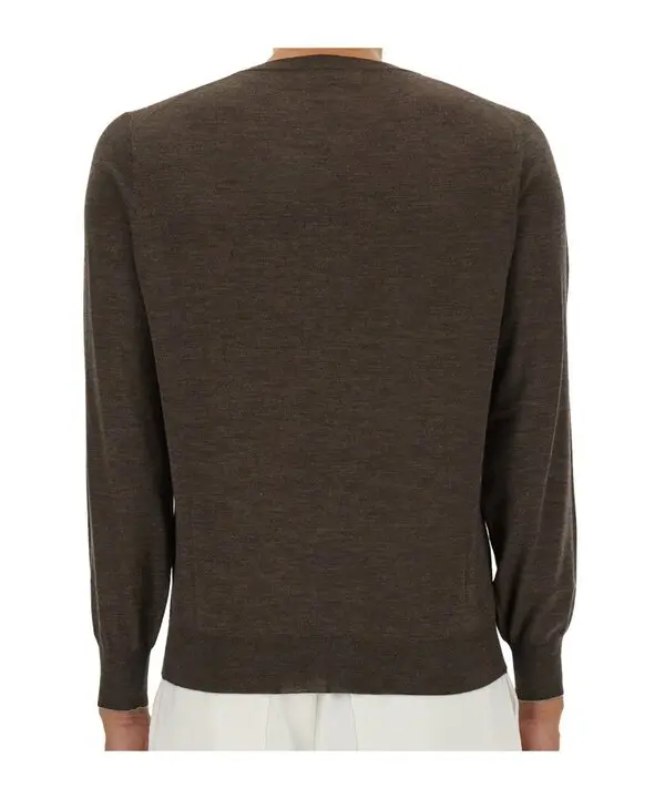 Brunello Cucinelli Crew Neck Long Sleeve Sweater - Black