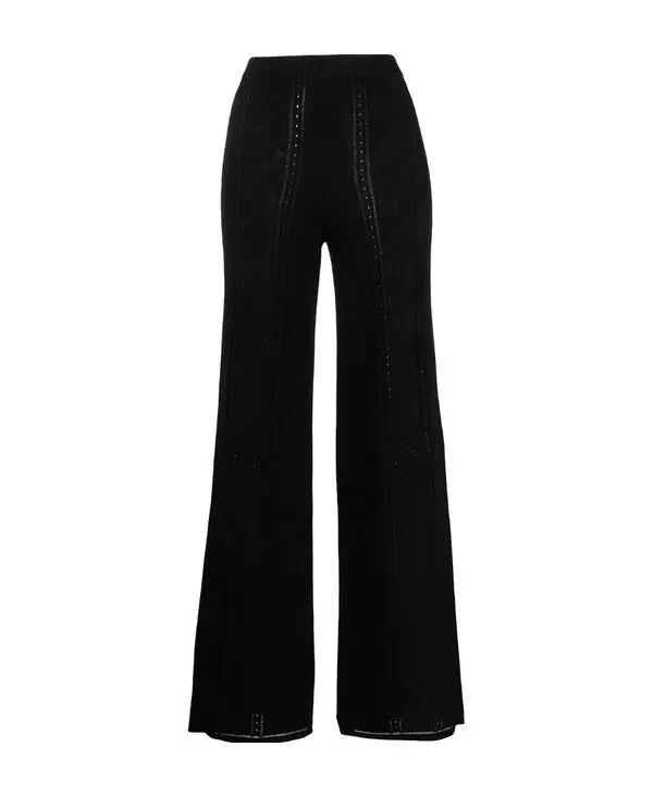 MARINE SERRE Crescent Moon Patterned High-waist Trousers