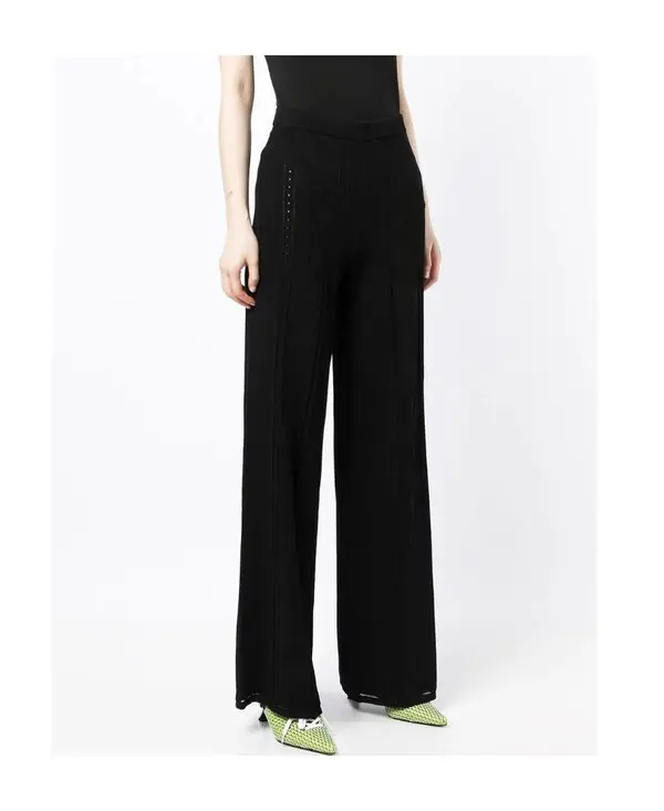 MARINE SERRE Crescent Moon Patterned High-waist Trousers