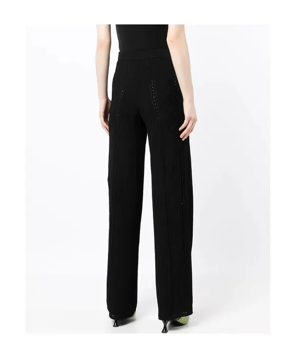 MARINE SERRE Crescent Moon Patterned High-waist Trousers