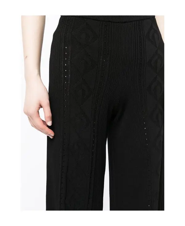 MARINE SERRE Crescent Moon Patterned High-waist Trousers