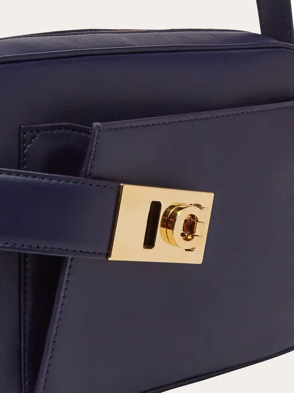 FERRAGAMO Gancini Buckled Shoulder Bag - Blue