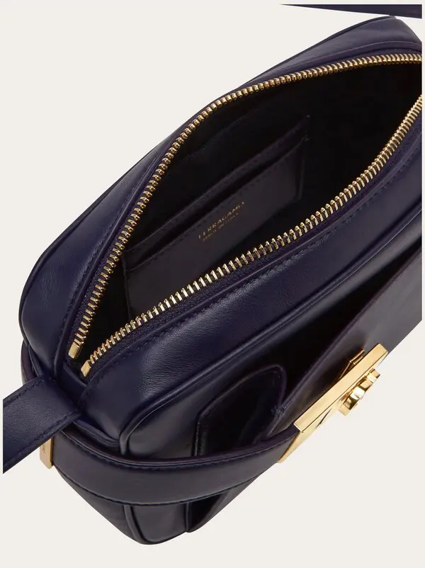 FERRAGAMO Gancini Buckled Shoulder Bag - Blue
