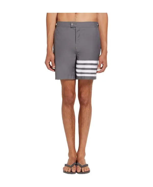 Thom Browne 4-bar Striped Shorts - Medium Gray