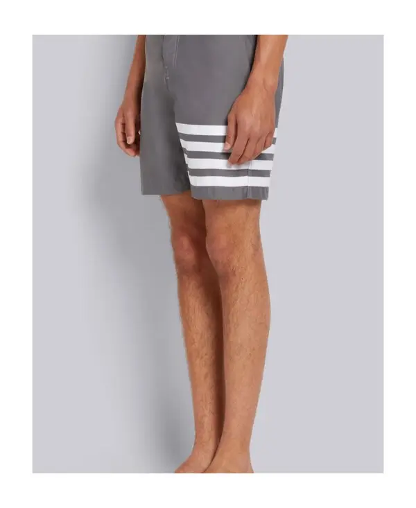 Thom Browne 4-bar Striped Shorts - Medium Gray