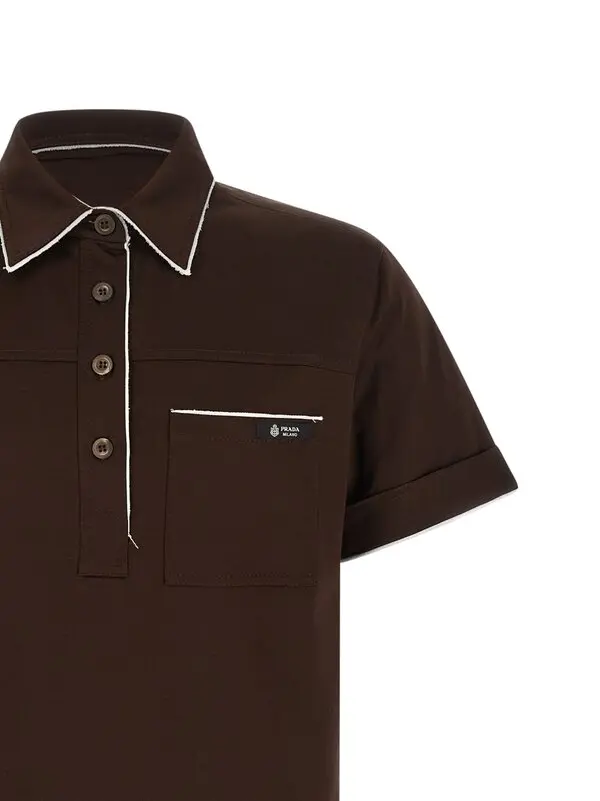 Prada Short-sleeved Polo Shirt - Ebony
