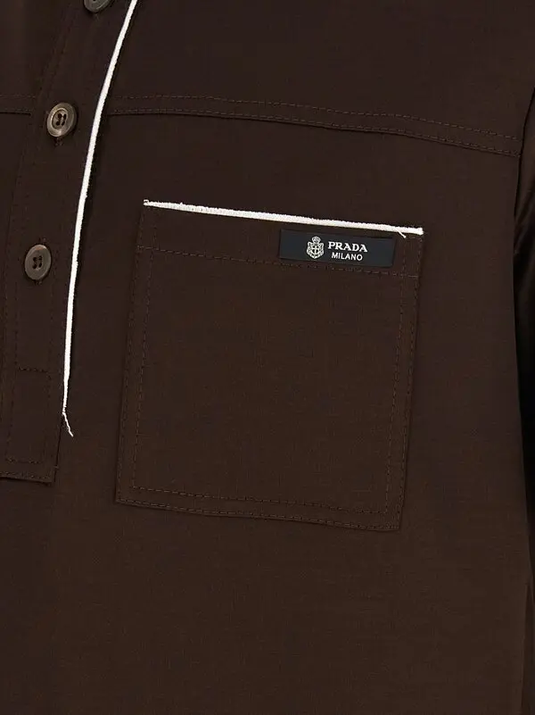 Prada Short-sleeved Polo Shirt - Ebony