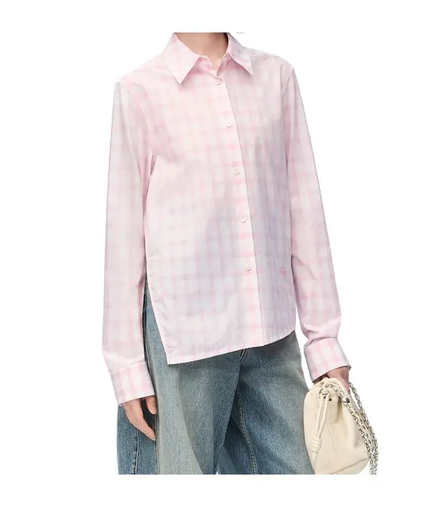Loewe Checked Shirt With Asymmetrical Hem