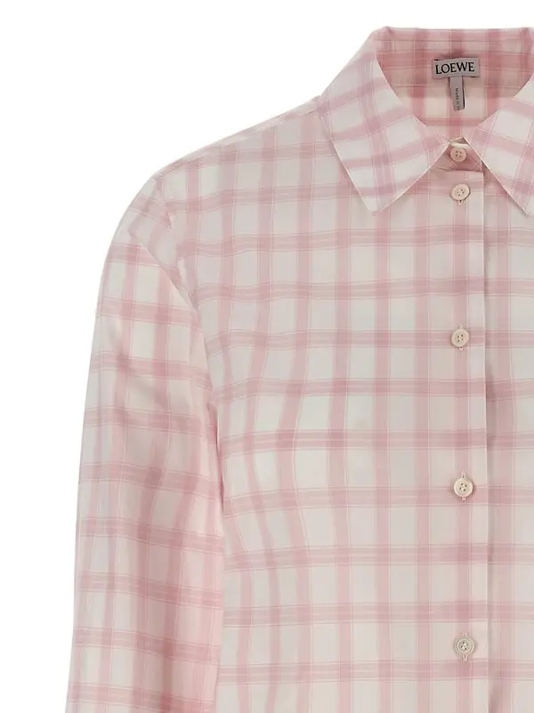 Loewe Checked Shirt With Asymmetrical Hem
