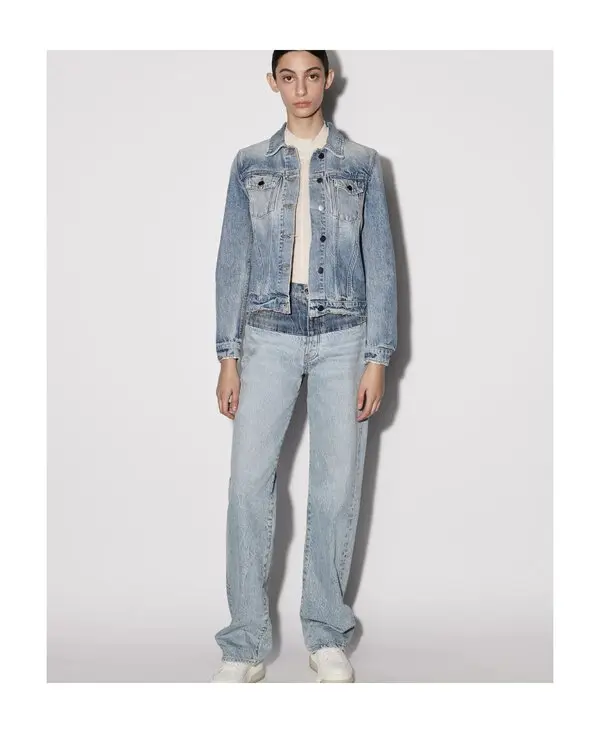 Amiri Structured Shoulder Denim Trucker Jacket - Gray