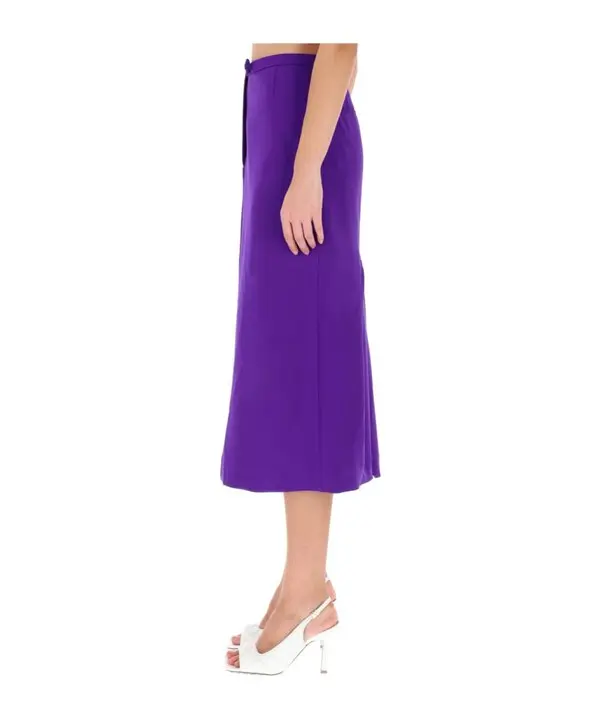 Dries Van Noten Tailored Wool Midi Skirt With Box Pleat