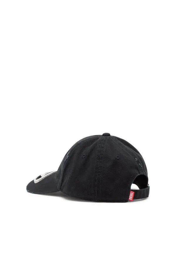 DIESEL® Distressed Baseball Cap With Logo Detail - Black