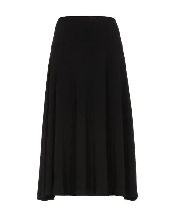 Norma Kamali Elastic Waist Midi Skirt - Black