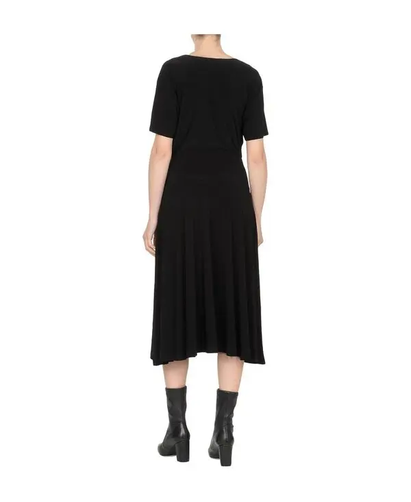 Norma Kamali Elastic Waist Midi Skirt - Black