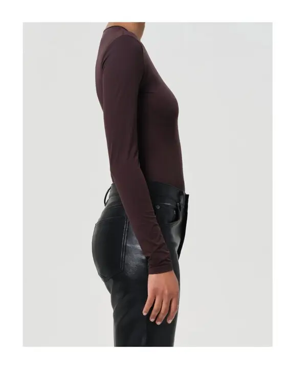 AGOLDE Aura Long Sleeve Bodysuit - Chocolate-colored