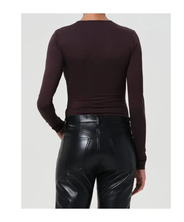 AGOLDE Aura Long Sleeve Bodysuit - Chocolate-colored