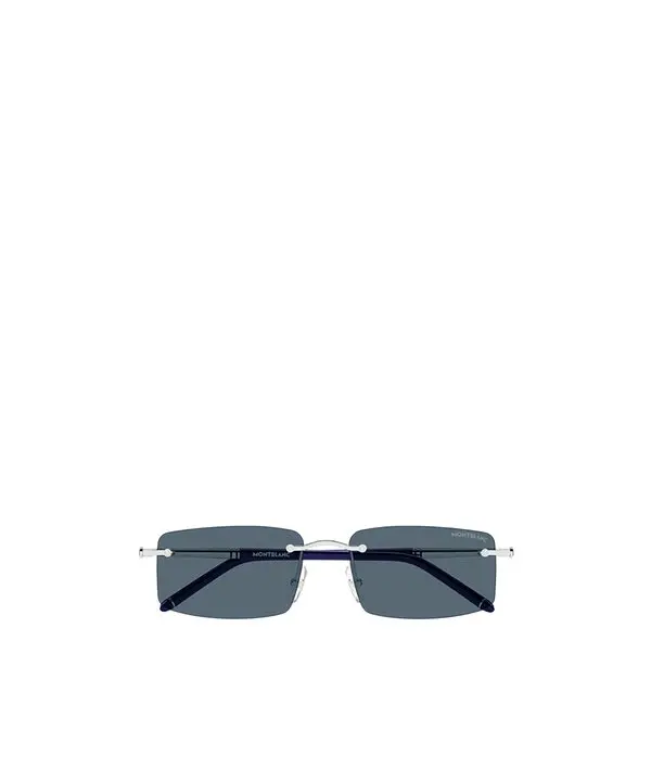 Montblanc Rectangular Frame Rimless Sunglasses - Blue