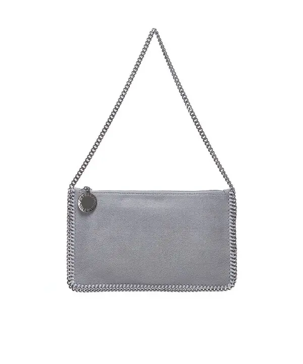 Stella McCartney Falabella Logo Charmed Shoulder Bag - Light Grey