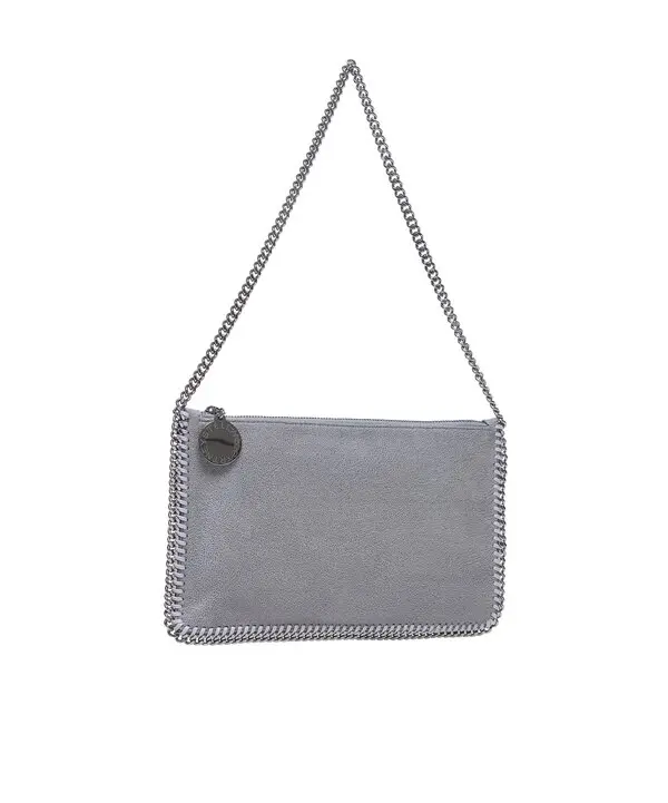 Stella McCartney Falabella Logo Charmed Shoulder Bag - Light Grey