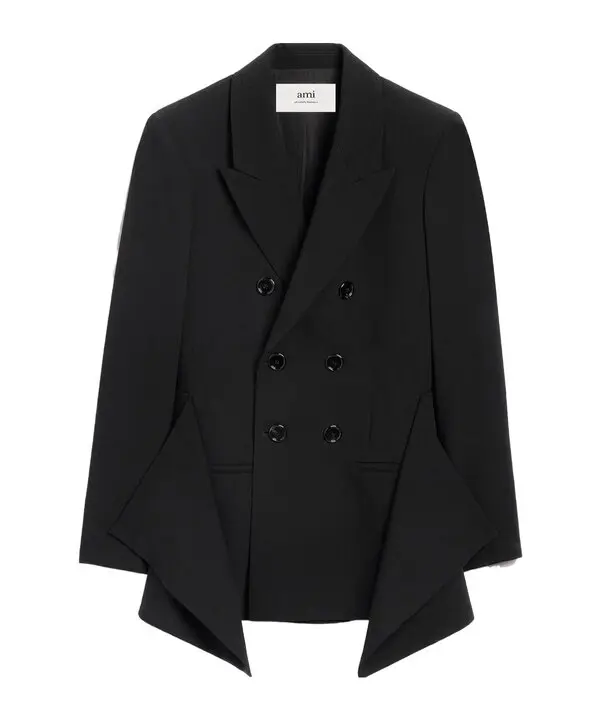 Ami Double Breasted Tailored Blazer - Black