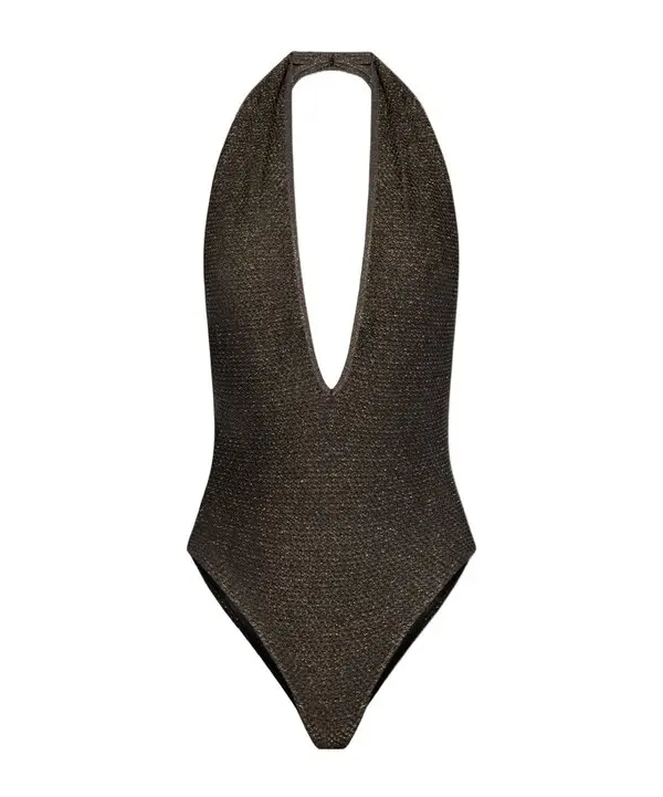 Palm Angels Open Back One Piece Swimsuit - Black
