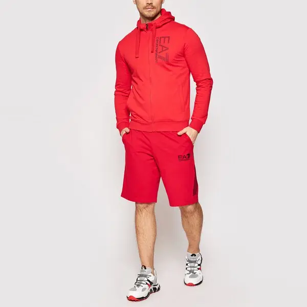 EA7 Zip-up Hoodie With Logo Detail