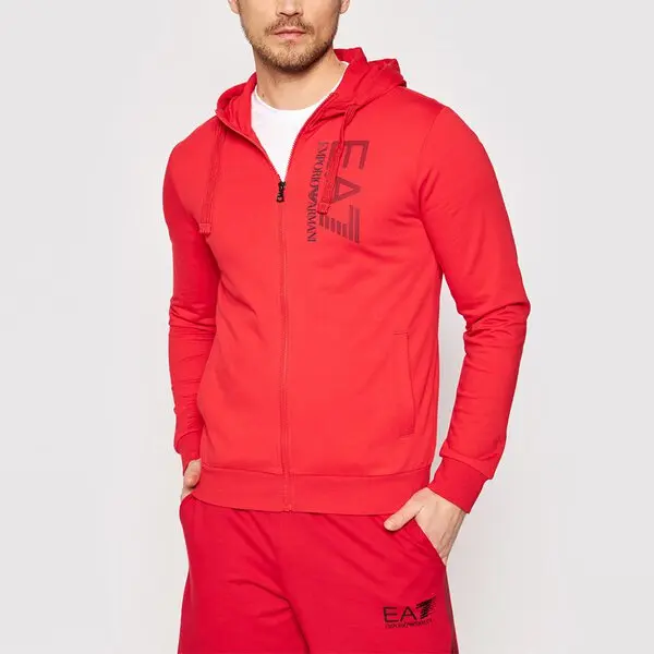 EA7 Zip-up Hoodie With Logo Detail