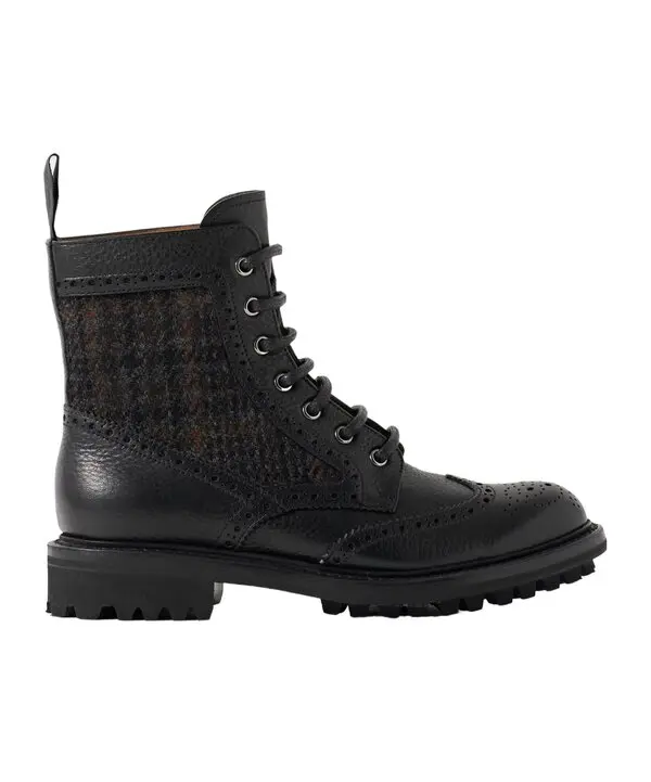Church's Jacquard Paneled Leather Ankle Boots